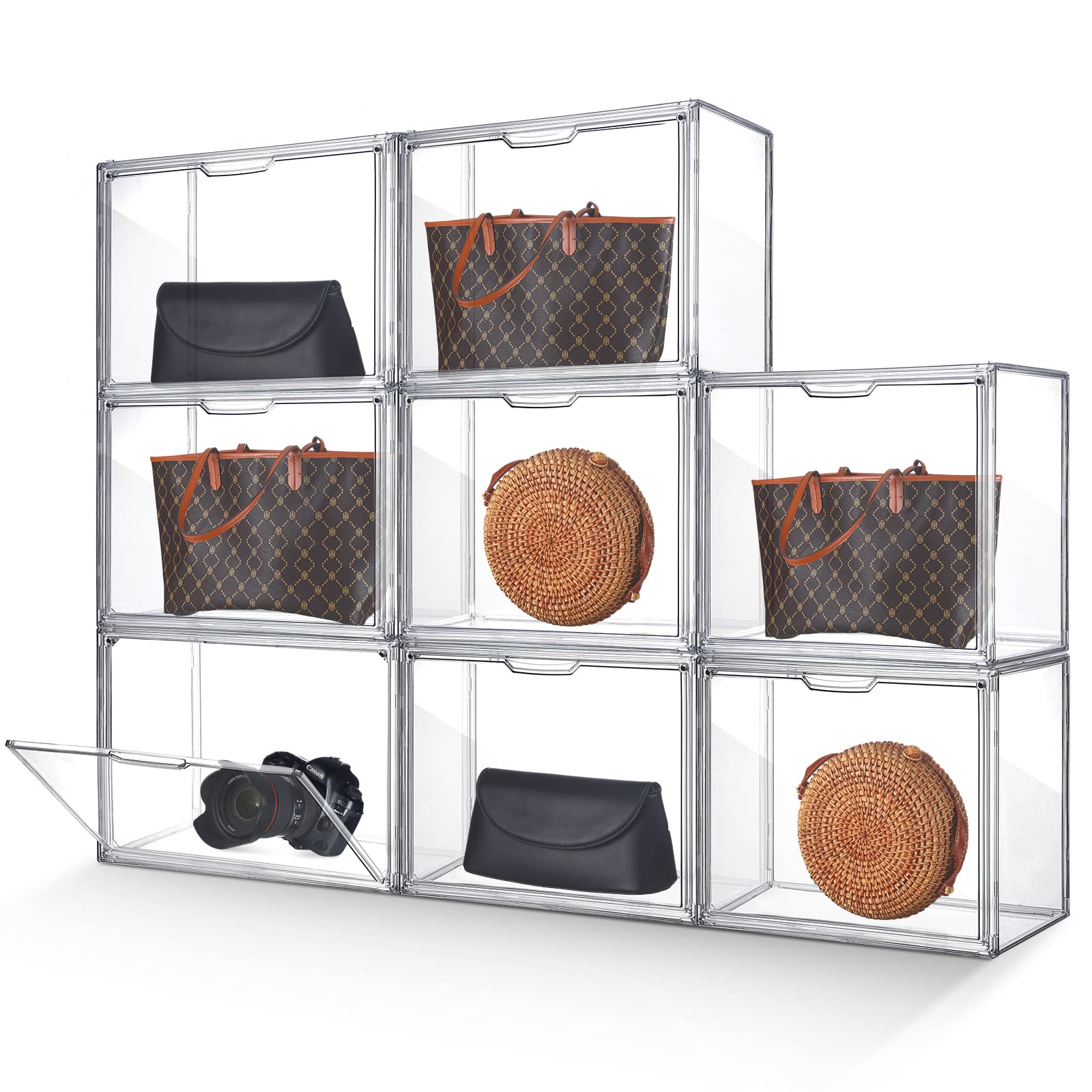 Bucherry 10 Pack Purse Storage Organizer for Closet,Clear Acrylic ...
