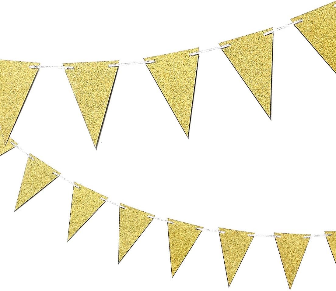 Juvale Happy Birthday Banner Triangle Garland – Elegant Party Bunting ...