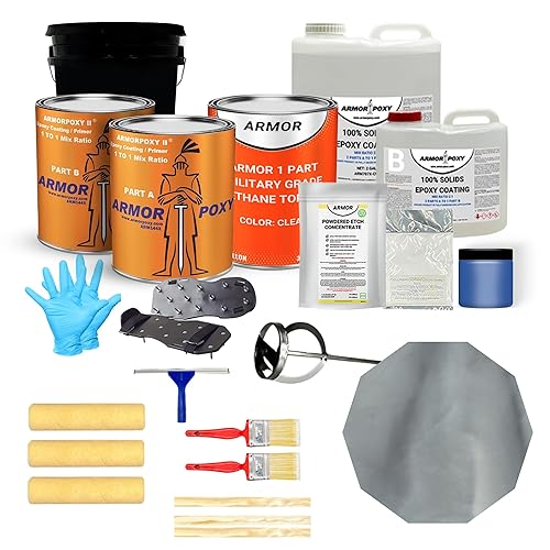 ArmorPoxy Metallic Epoxy Complete Floor Kit – 100% Solids DIY Garage ...