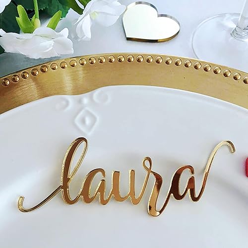 Gold Wedding Place Cards Personalized Acrylic Laser Cut Names Place ...