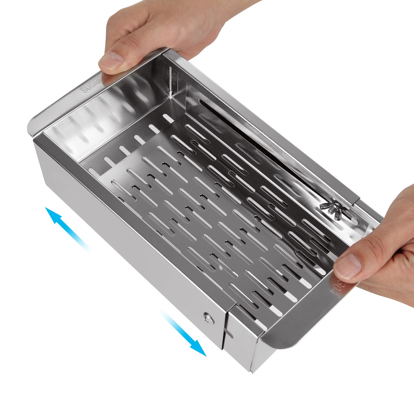 DIRBUY Over the Sink Colander Strainer Basket Stainless Steel - Extendable Kitchen Sink Colander ...