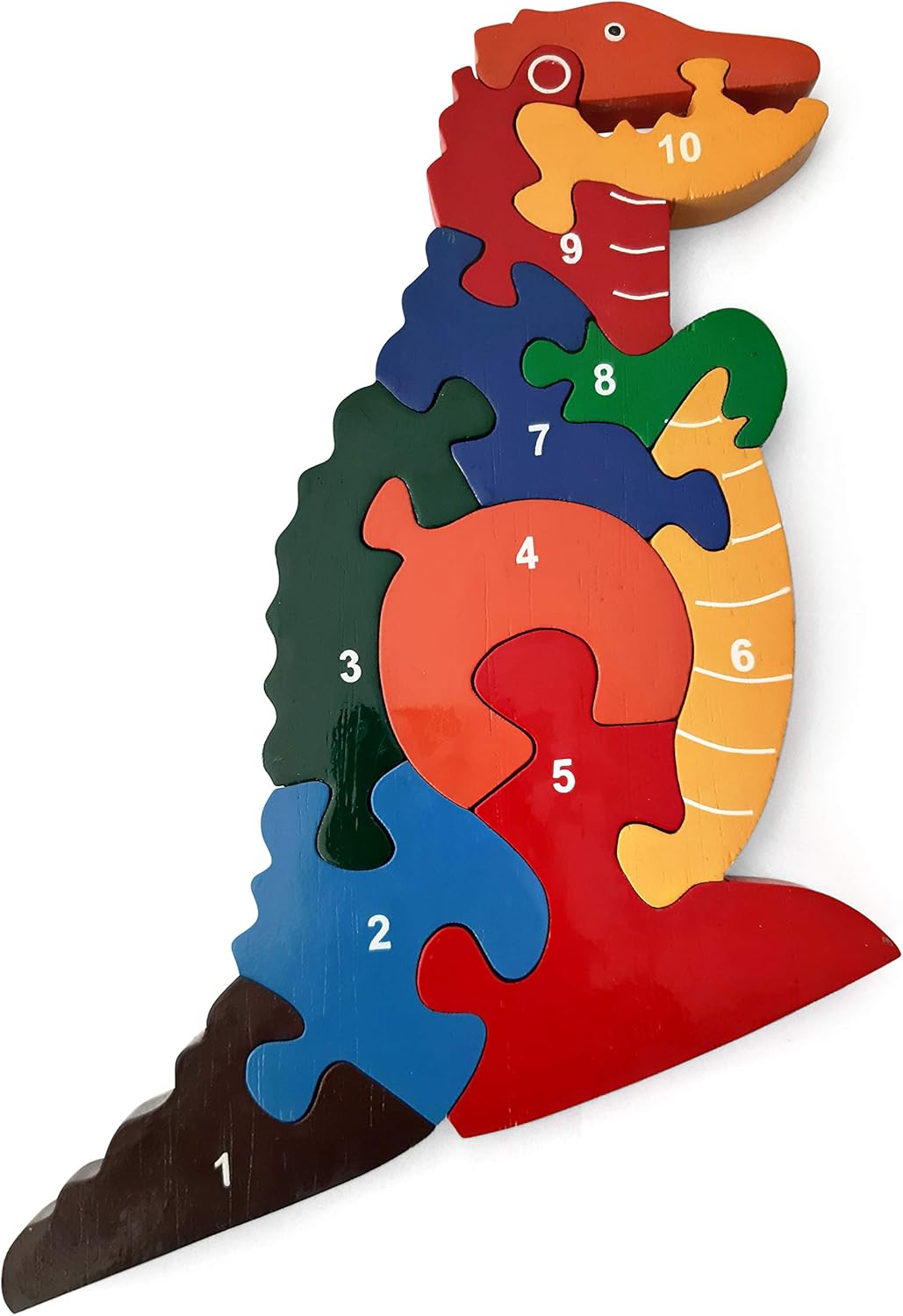 ECOFRIENDLYBEE DINOSAUR NUMBER PUZZLES (Wooden Number Jurassic world ...