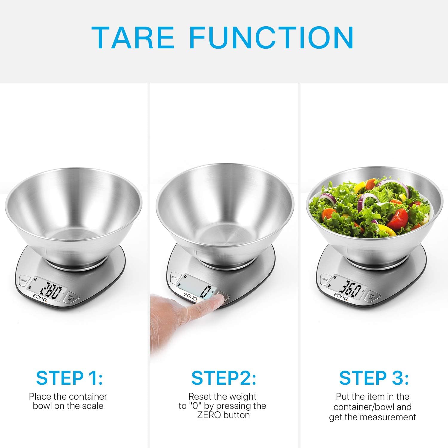 Eono by Amazon – Electronic Kitchen Scale Premium Large Display Backing ...