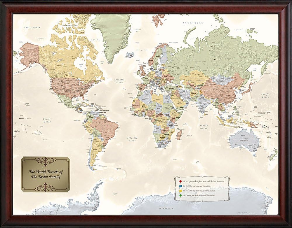 Personalized Travel Map With Pins Asia Map For Kids