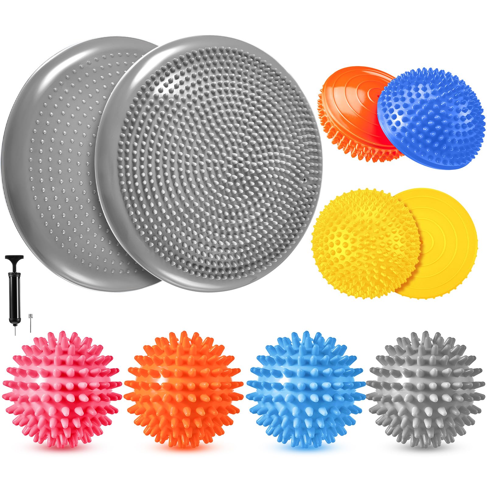 Meooeck Hedgehog Balance Pods with Hand Pump Including 1 Balance Pad 3 ...