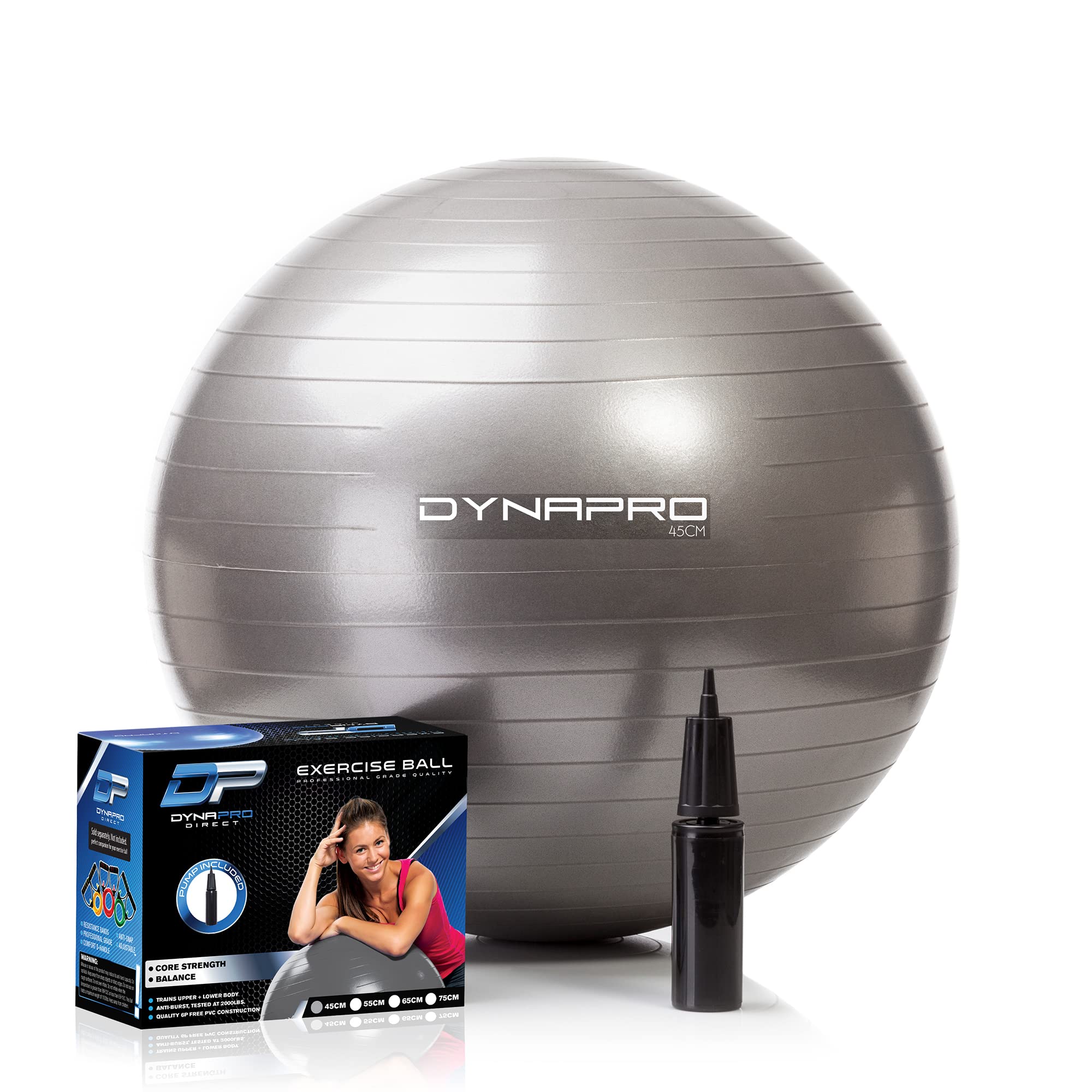 NEW-DynaPro Direct Exercise Ball With Pump Gym Quality Fitness Ball Aka ...