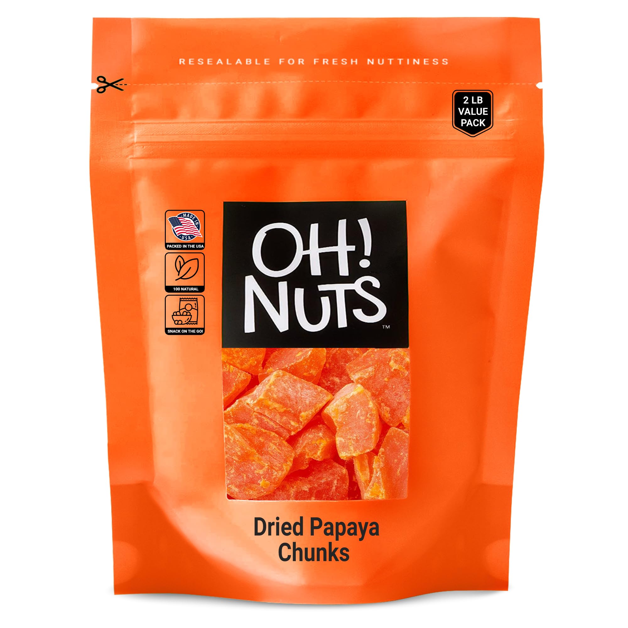 Mua Oh! Nuts Dried Papaya Chunks | 2lb Bulk Bag of Diced Dry Pawpaw ...