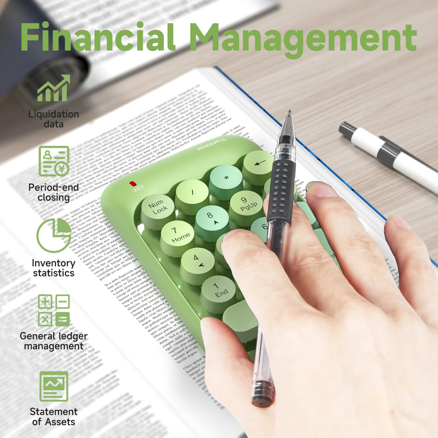 Mua MOFII Wireless Number Pads - Green Numeric Keypad 18 Keys USB 2.4G Round Keycap Colorful ...