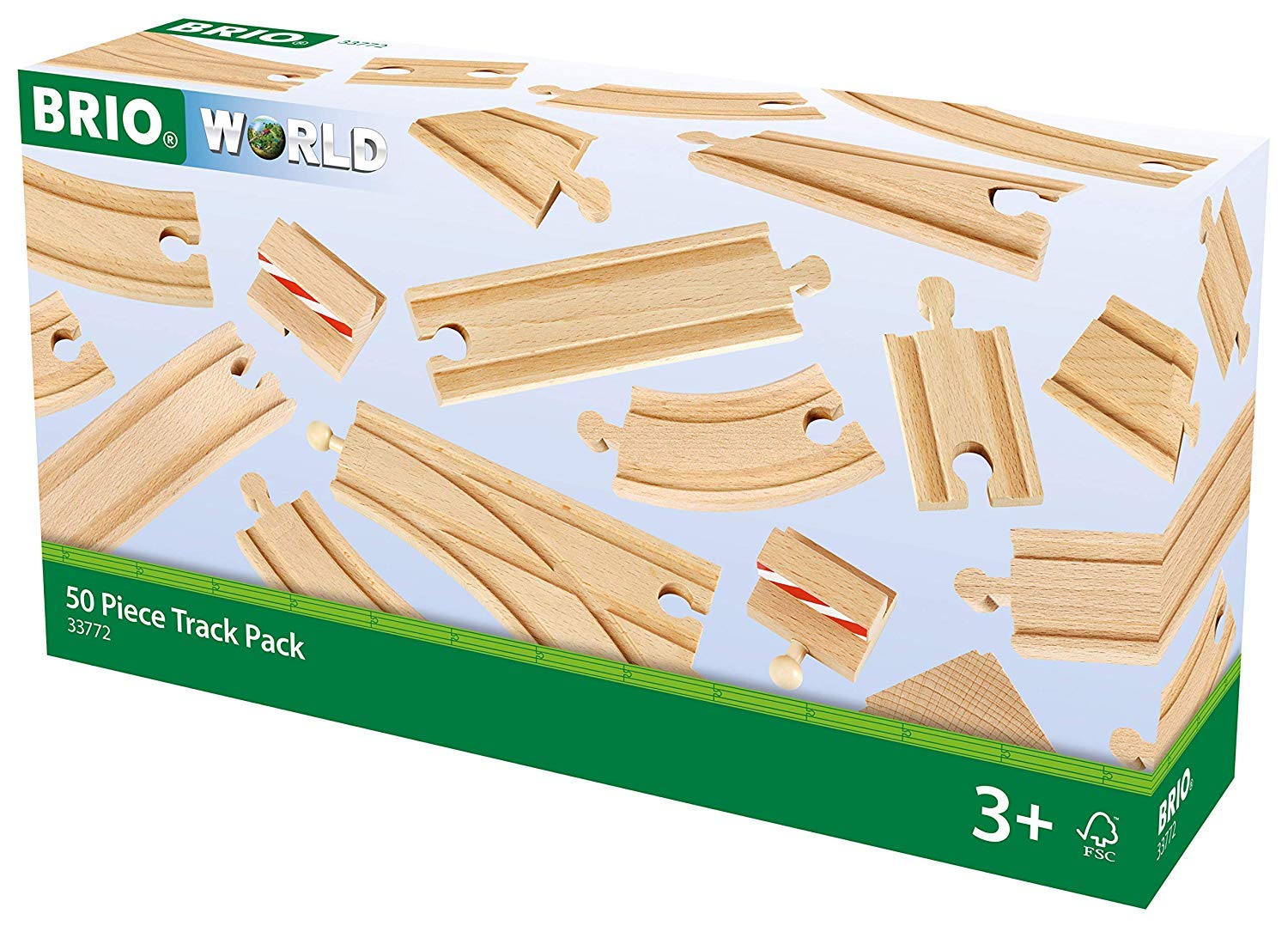 Buy BRIO 33772 Special Track Pack | 50 Pieces of Wooden Tracks and ...