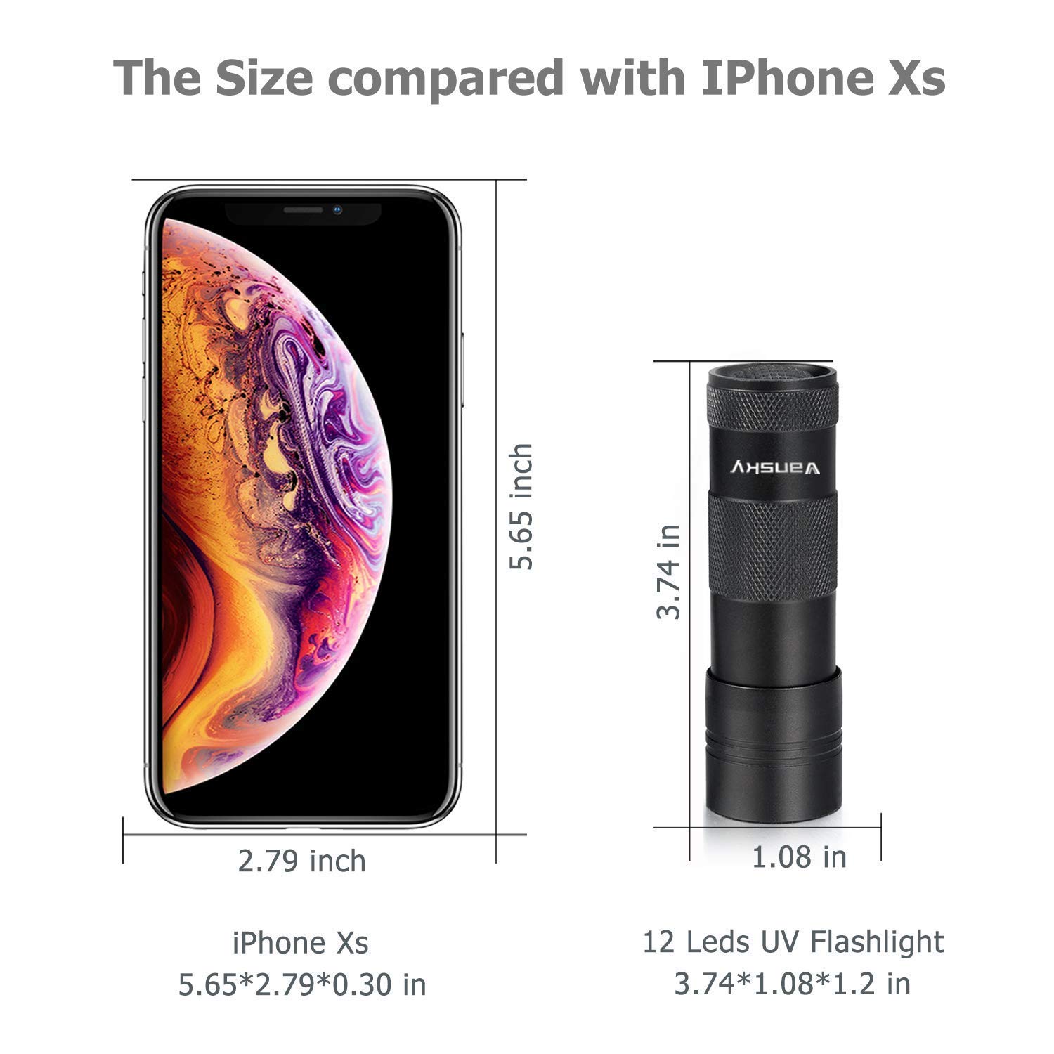 UV Torch, Vansky Pets Black Light 12Led Lights UV Dogs/Cats Urine ...