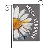 Amazon.com : Hello Sunshine Garden Flag Spring Summer Floral Double ...