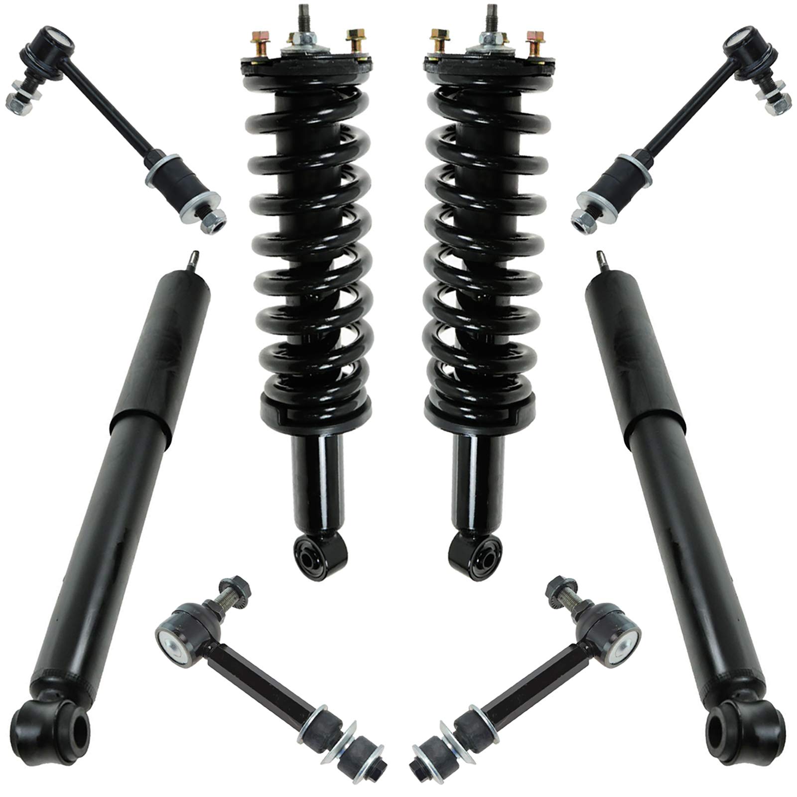 TRQ Front and Rear Suspension Kit Complete Strut & Coil Spring Assembly ...