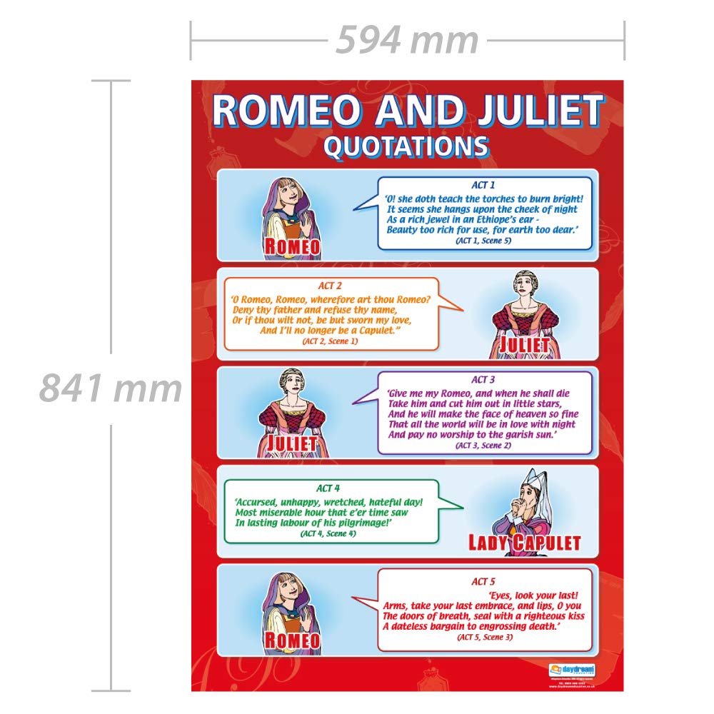 Romeo & Juliet Quotations | English Literature Posters | Laminated ...