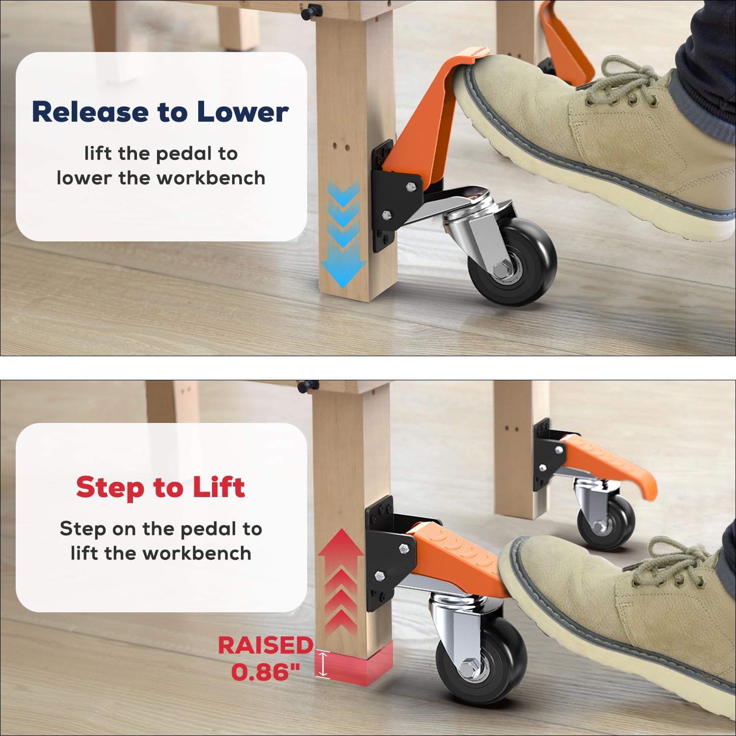 Mua Heavy Duty Retractable Casters Side-mounting Casters for Workbench ...