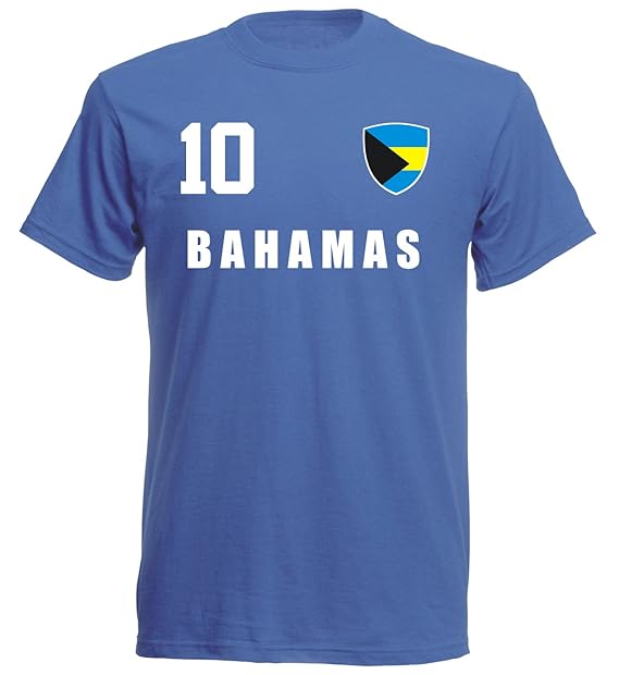Bahamas WM 2018 T-Shirt Trikot Style - Blau ALL-10 - S M L XL XXL ...