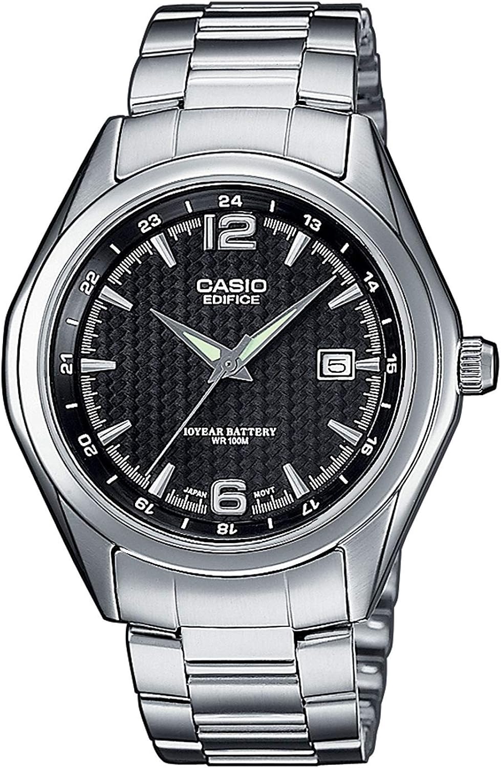 Casio EDIFICE Orologio, Robusta Cassa, 10 BAR, Nero, Uomo con Cinturino ...