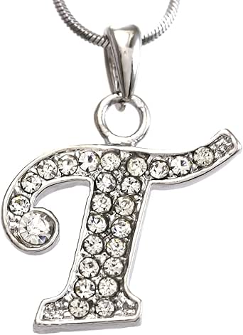 Amazon.com: Alphabet Initial Letter T Pendant Necklace Charm Teens ...