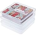Amazon.com: ISKYBOB 3 Packs Scrapbook Paper Storage Boxes, Clear 6 x 6 ...