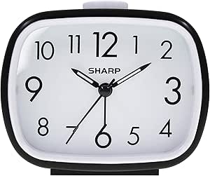 Amazon.com: Sharp Retro Style Analog Alarm Clock - Battery Operated ...
