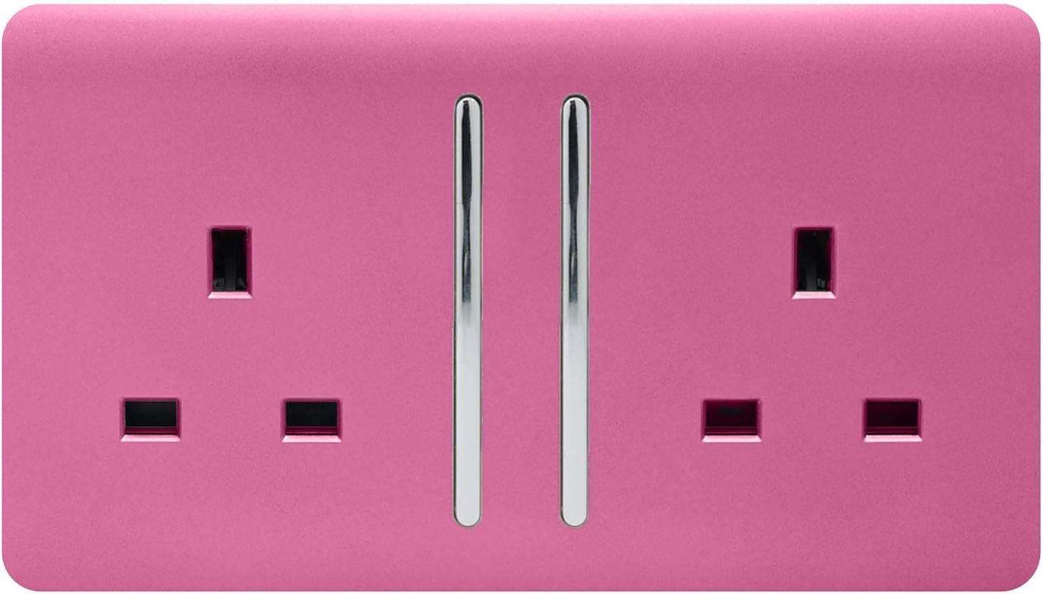 Trendi 2 Gang Artistic Modern Glossy 13 Amp Switched Tactile Plug ...