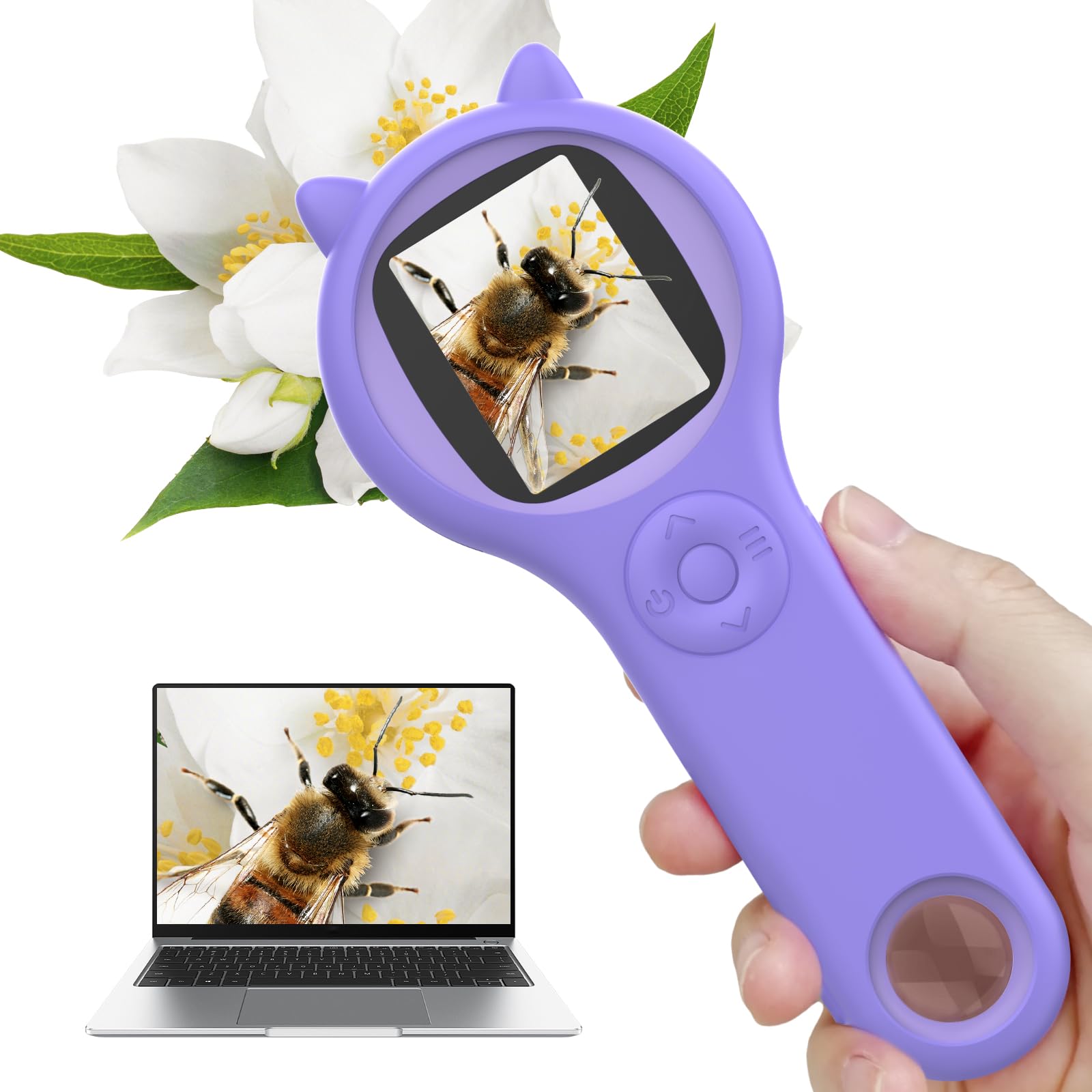 Kids Microscope Portable Digital Microscopes, 2 Inch HD Color Screen ...