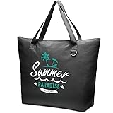 Große Strandtasche mit Reißverschluss 58 x 38 x 18 cm maritimes Design ...