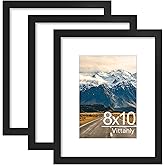 Amazon.com - PETAFLOP 8x10 Picture Frame White with Mat, Matted Frames for 8 by 10 Picture Photo ...