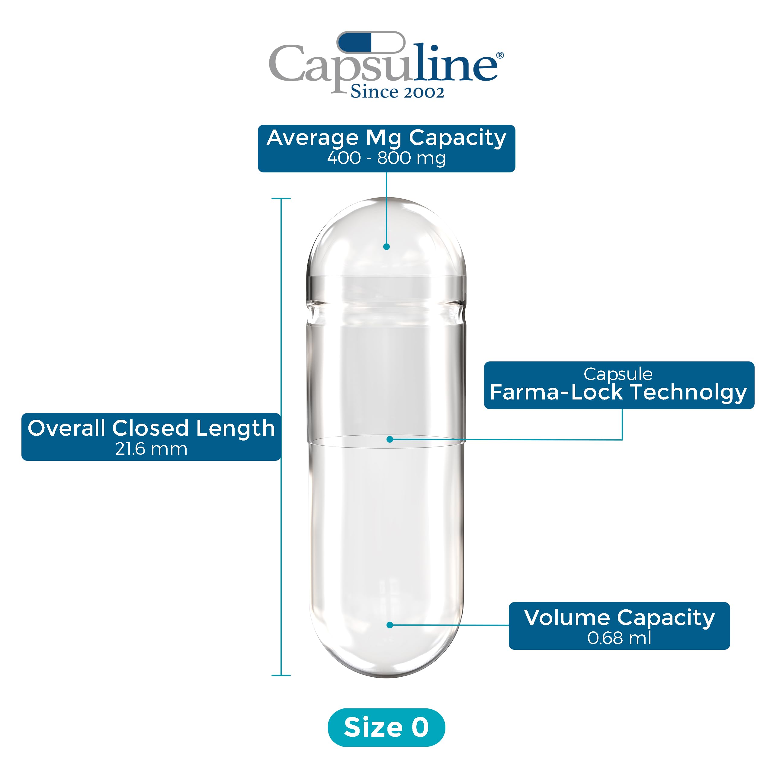 Mua Capsuline Size 0 Gelatin Empty Capsules, 1000 Count, Empty Gel Pill ...