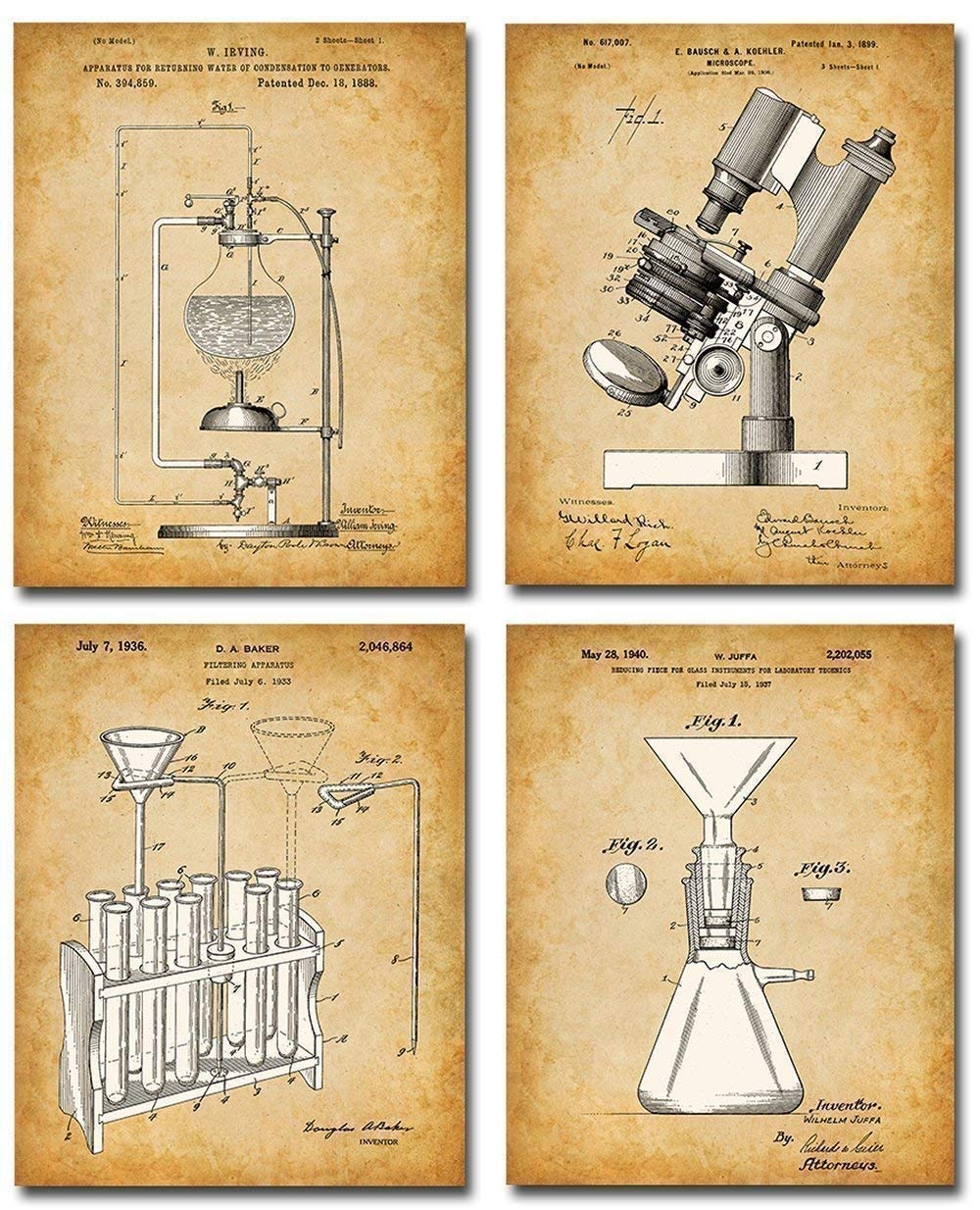 Mua Original Science Lab Equipment Patent Prints - Set of Four Photos ...