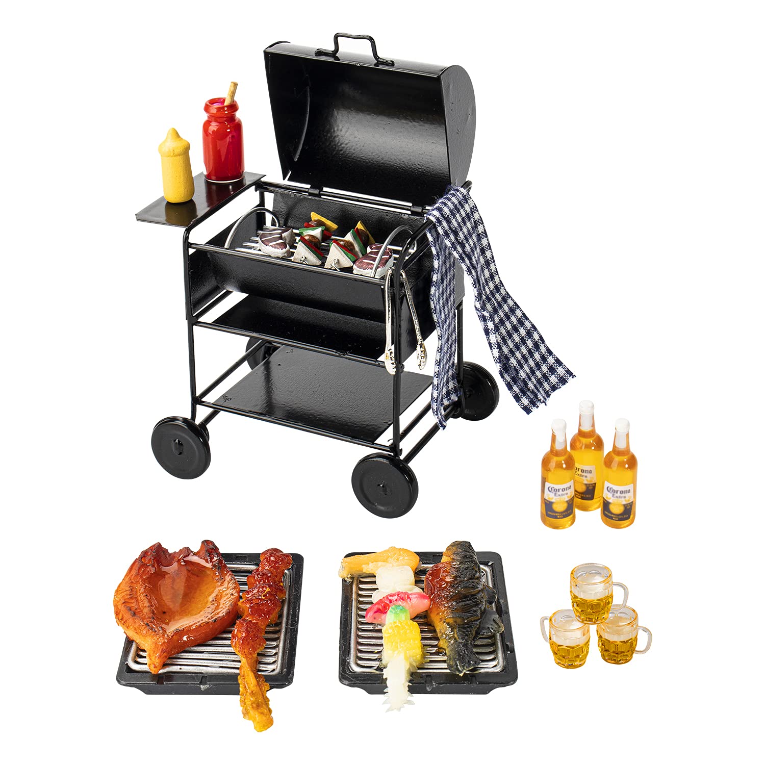 Mini House Miniature Square Barbecue Grill Oven Figurine Garden Cooking ...