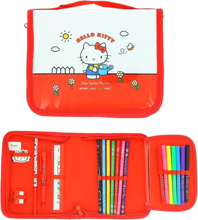 Hello Kitty Stationery Filled Carry Pencil Case Set: Amazon.co.uk: Toys ...