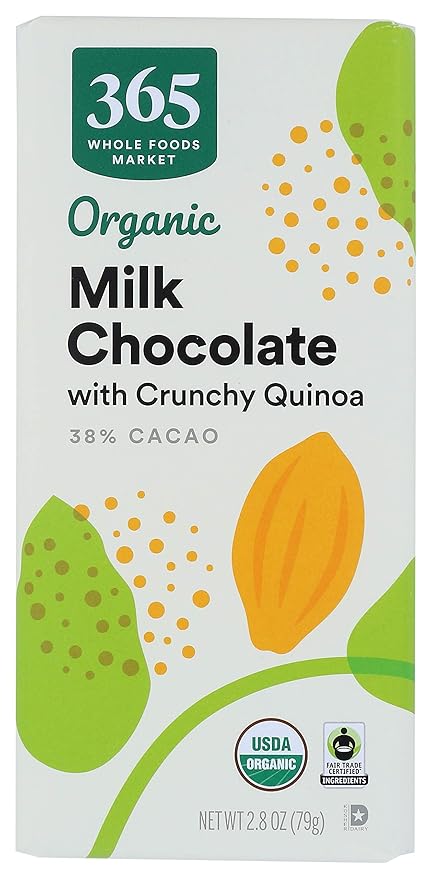 Amazon.com : 365 by Whole Foods Market, Organic Chocolate Bar, Milk ...