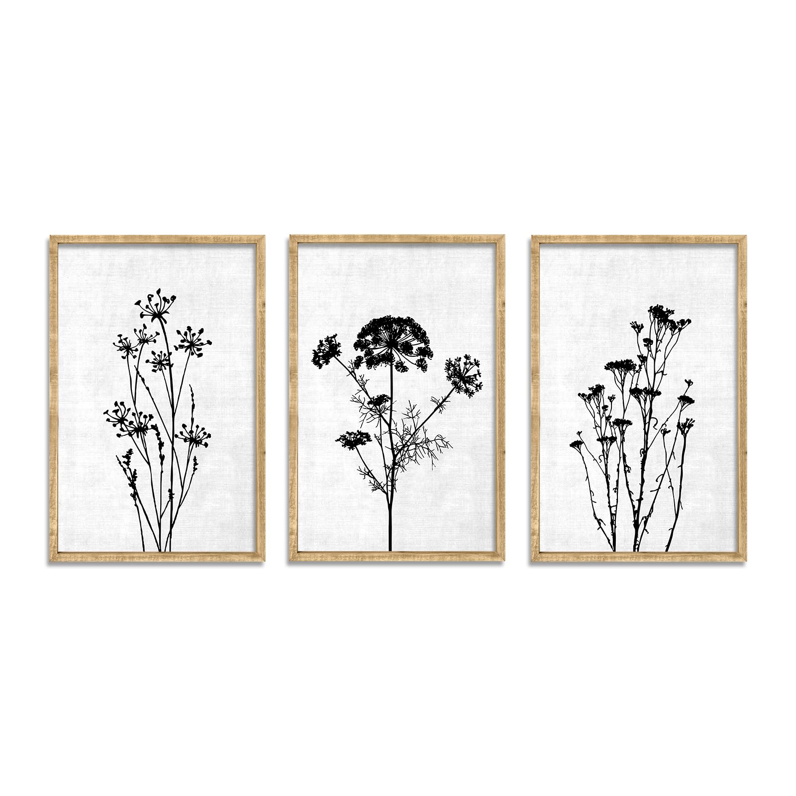 ZZJJHYWGQ Botanical Wall Art Decor 16x11 Inch Set of 3 Black And White ...