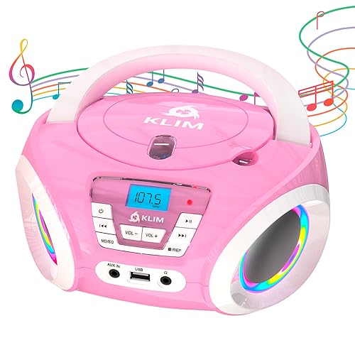 KLIM Candy Kids CD Player for Children - FM Radio - Includes Batteries ...
