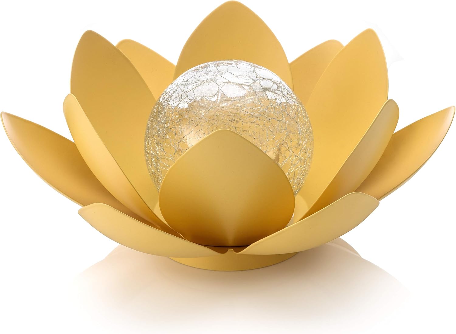 Auraglow Solar Powered Garden Metal & Glass Water Lily Lotus Flower LED ...