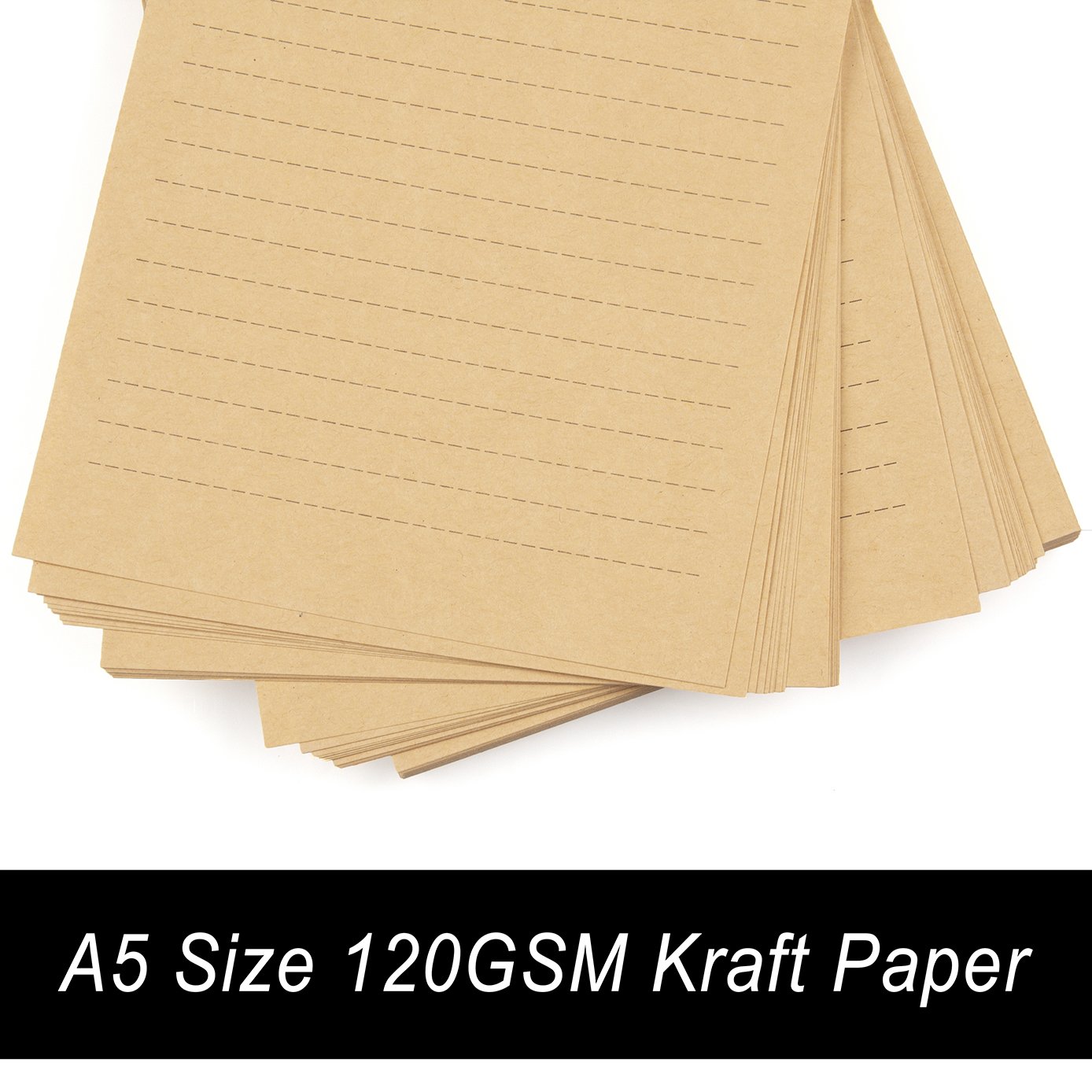 Mua 100 Sheets Vintage Kraft Stationary Paper 5.71 x 8.27 inch, A5 Size ...