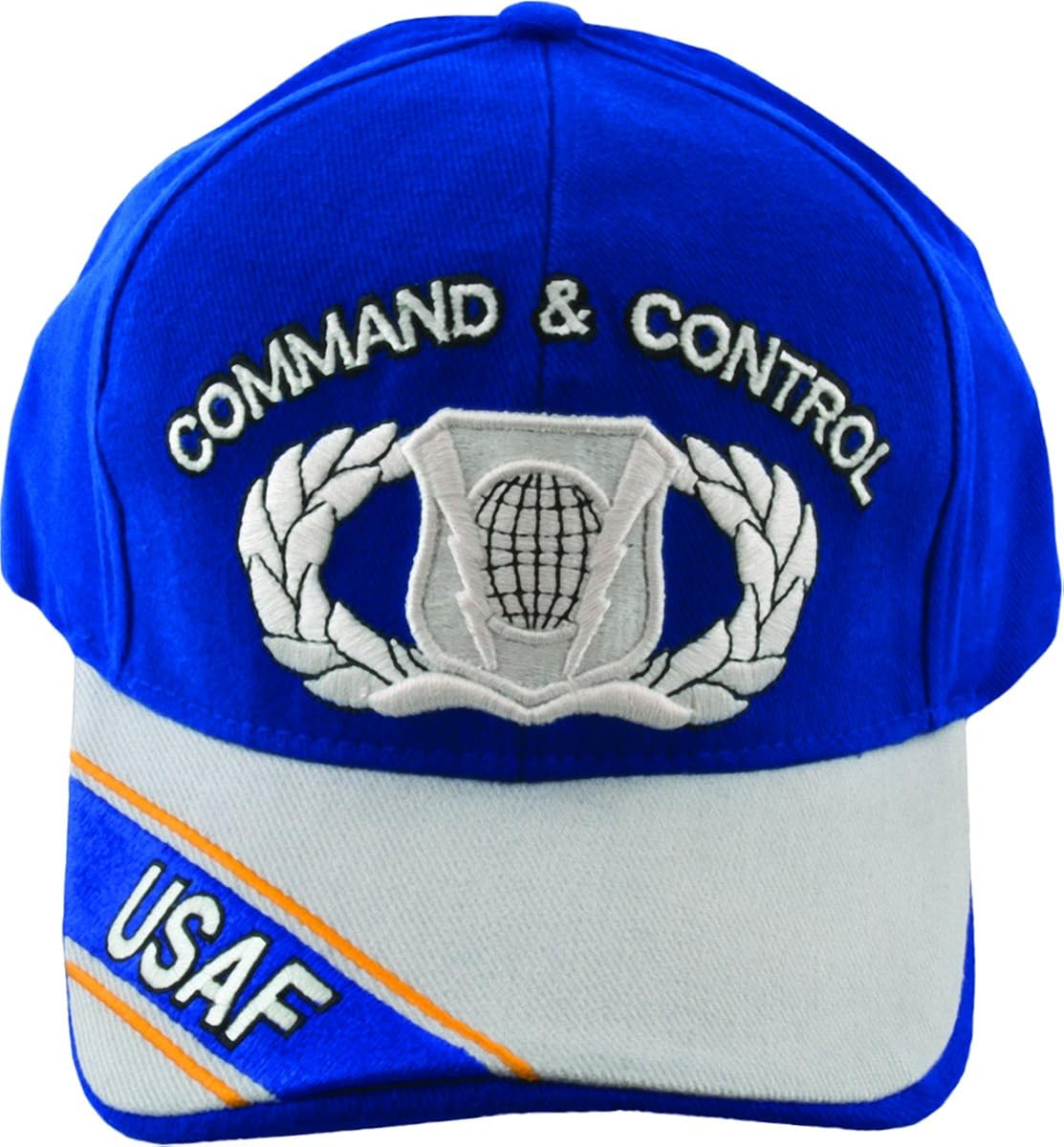 Amazon.com: USAF Command & Control Royal/Gray Hat with Embroidered Bill ...