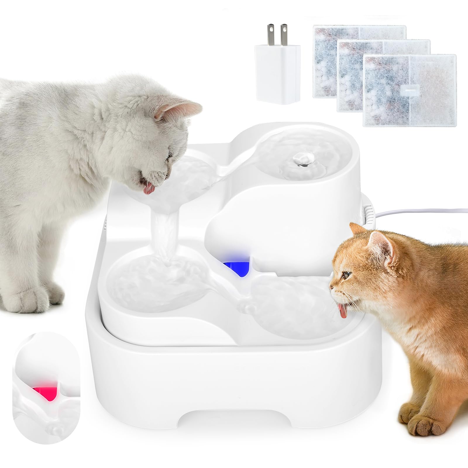 GOYJOY Cat Water Fountain,Pet Drinking Fountain for Multiple Pet,Ultra ...