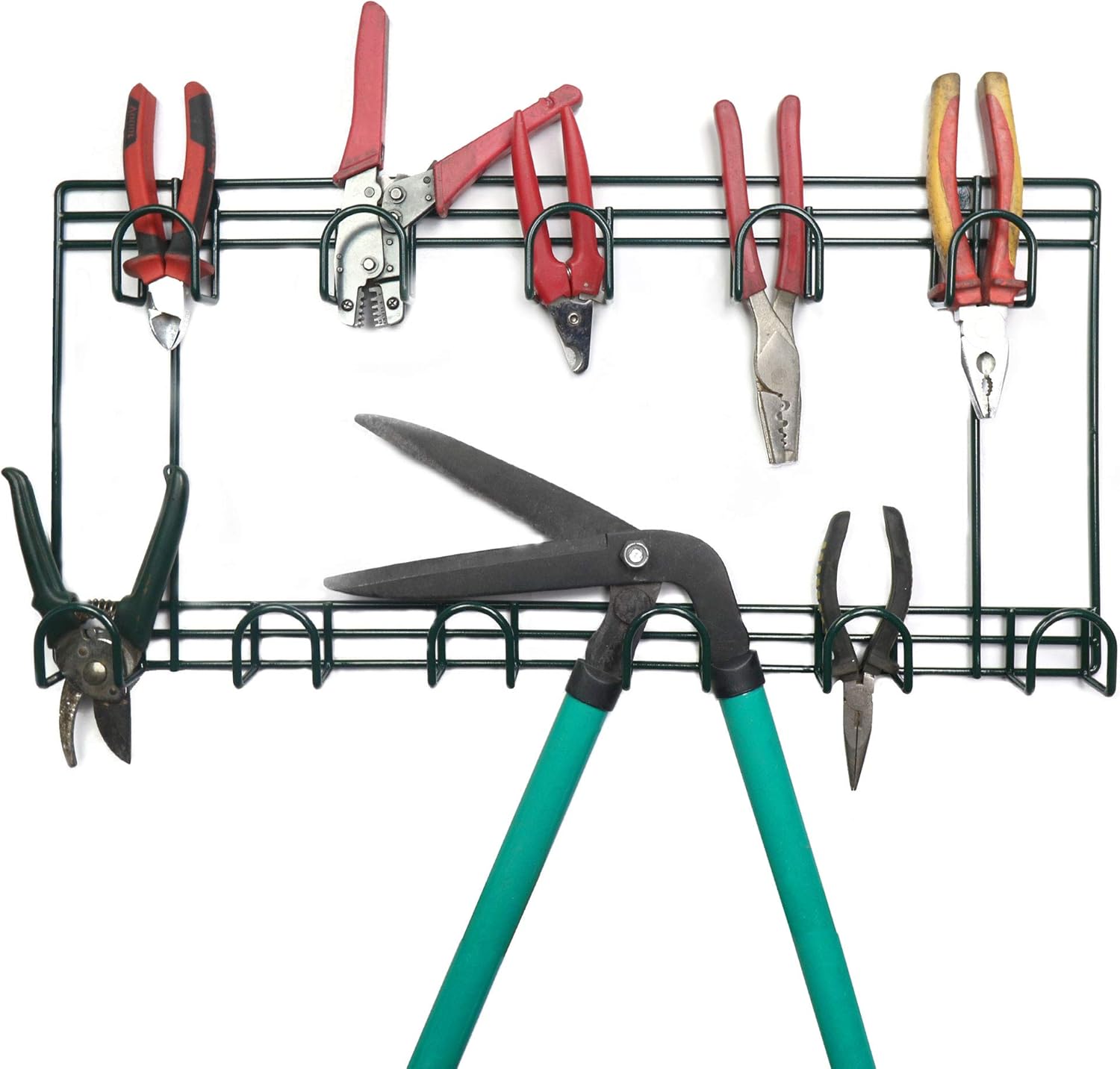 Garden Tool Rack | Shed & Garage Wall Mounted Storage | 2 Tier Hanging ...