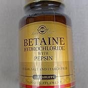 Solgar Betaine Hydrochloride with Pepsin Tablets - Pack of 100: Amazon ...