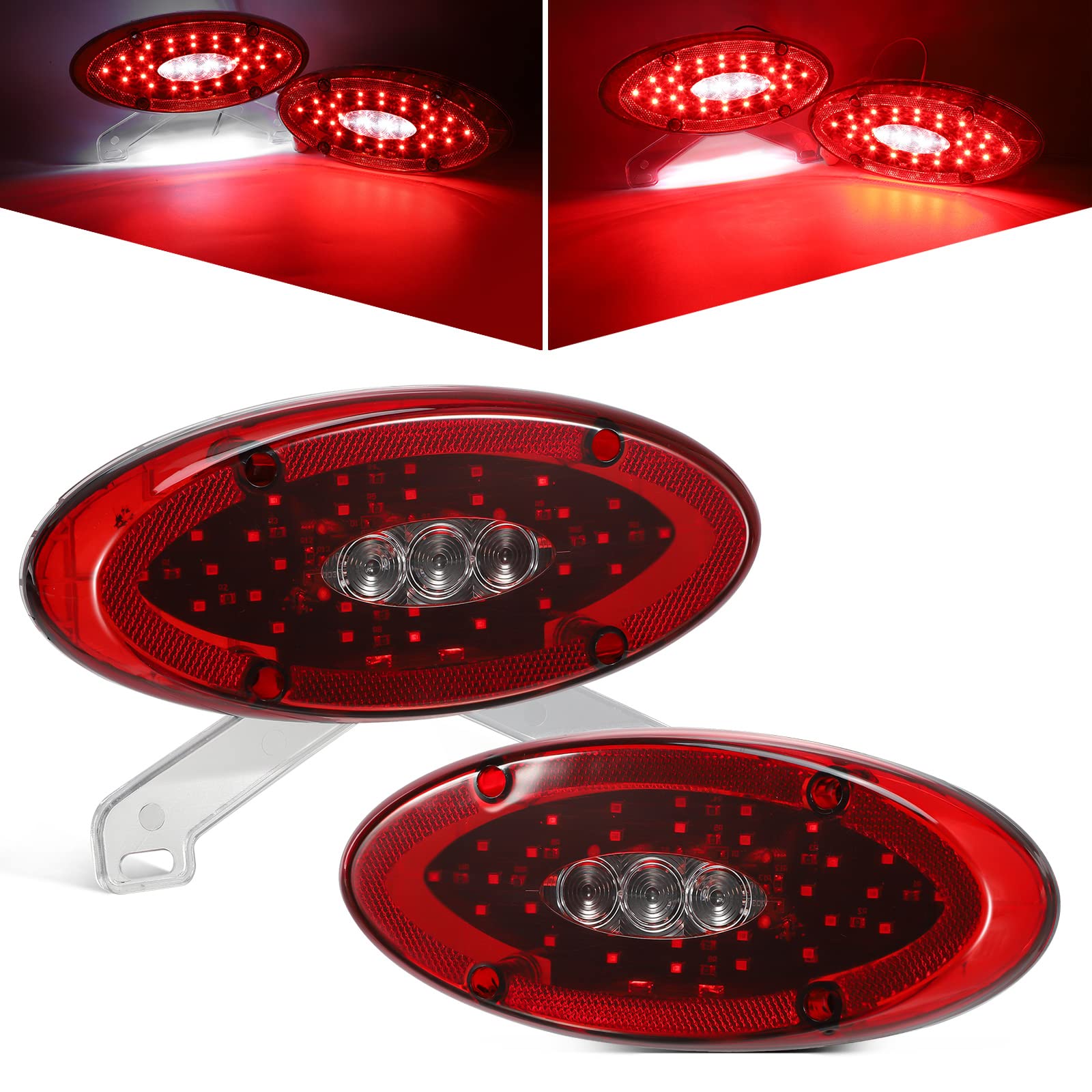 Mua Partsam Pair 9.5 Red Led Oval Combination RV Tail Lights Surface ...