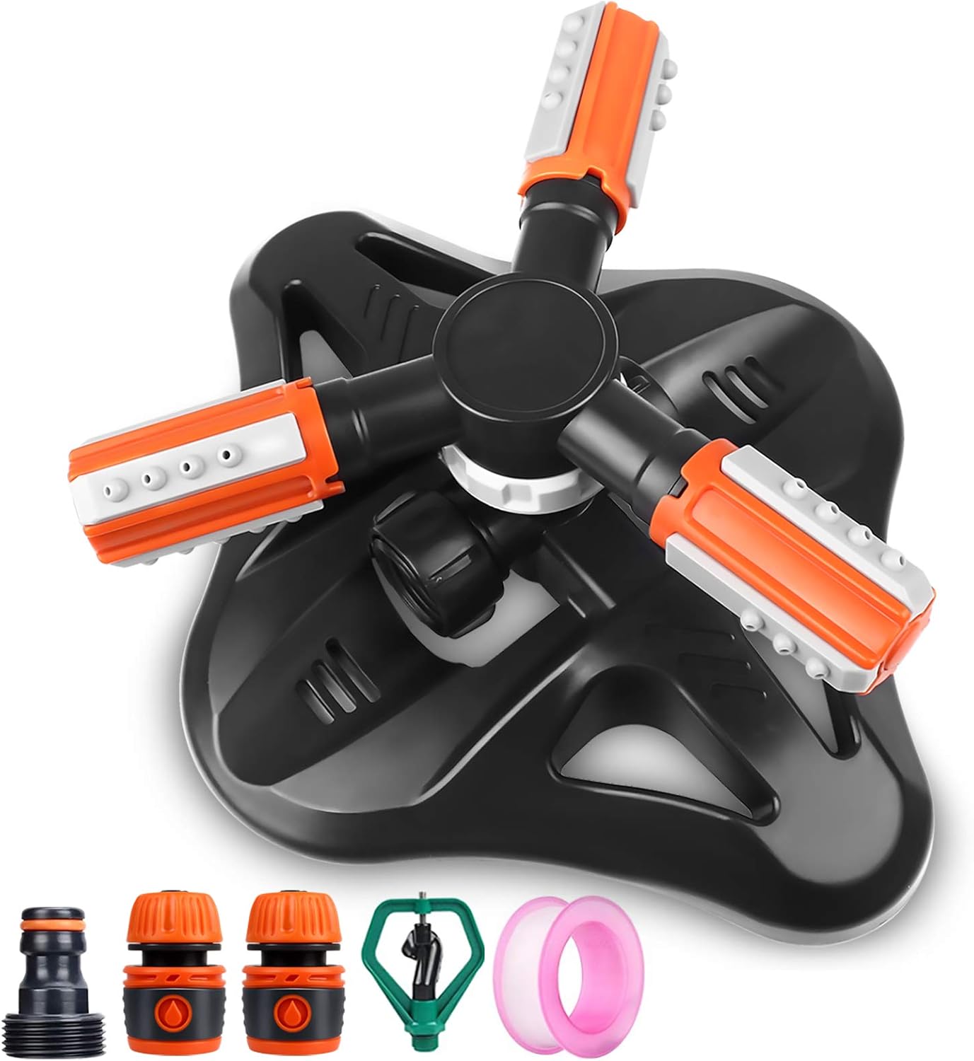 WILTEEXS Garden Sprinkler, 360°Automatic Rotating Lawn Water Irrigation ...