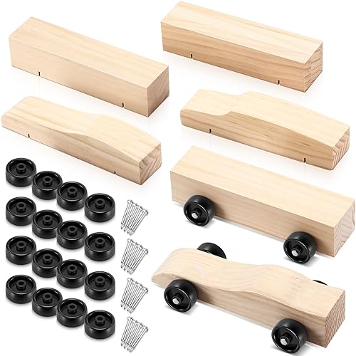 Yerliker 6 Pcs Derby Car Kit Includs Basic Blocks with Wheels and Axels ...