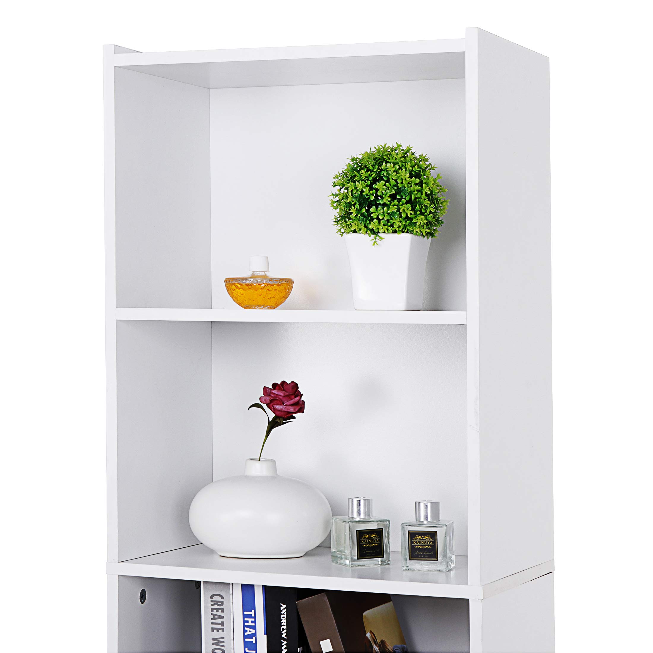 Mua SUPER DEAL 5-Tier Bookshelf Narrow Bookcase Wood Cube Storage Shelf ...