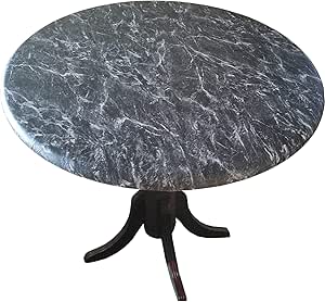 Amazon.com: Marble Look Fitted Vinyl tablecover ( Tablecloth, Table ...