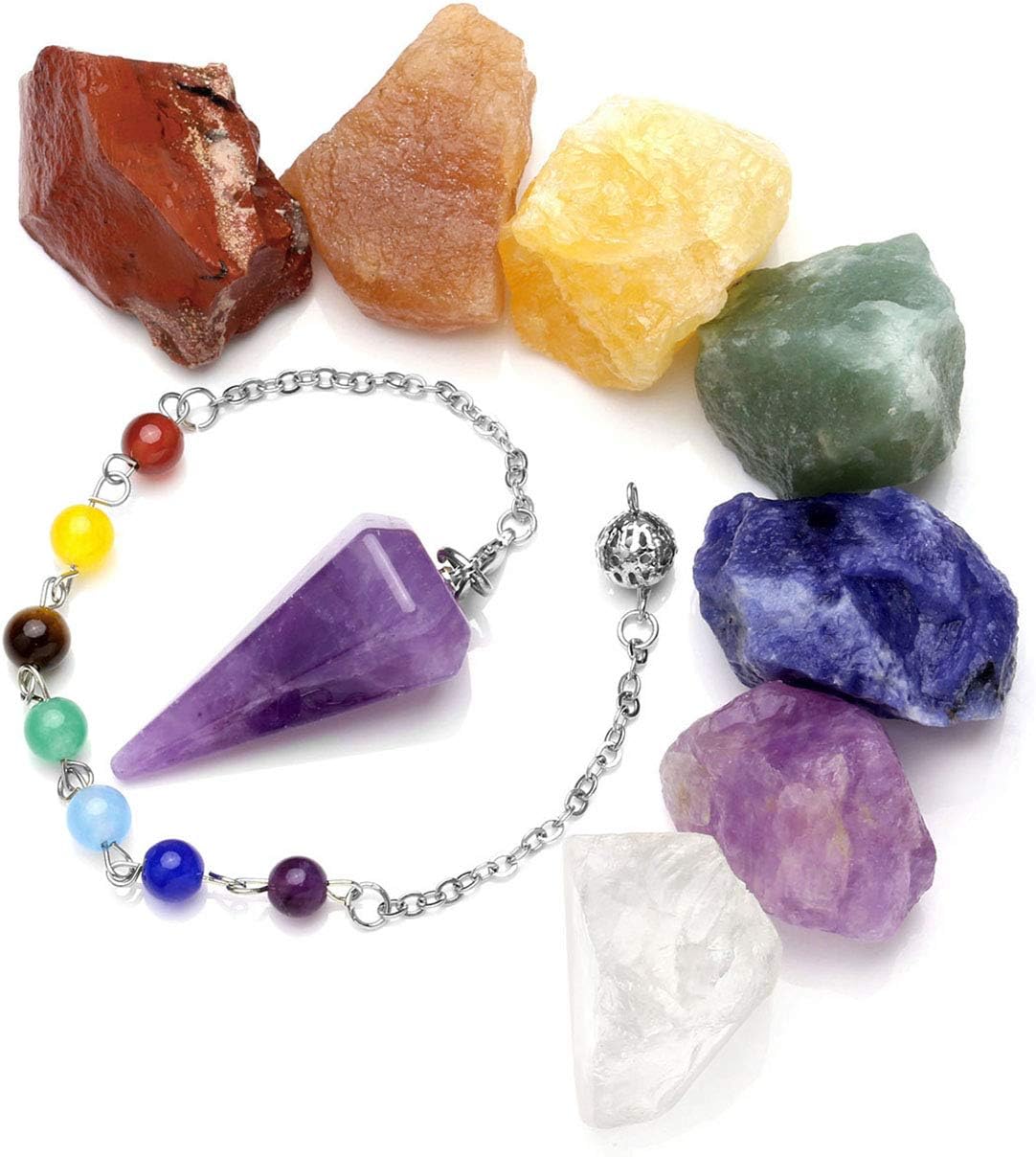 JSDDE 7 Chakra Raw Stones Rough Rock Crystals And Natural Gemstone ...