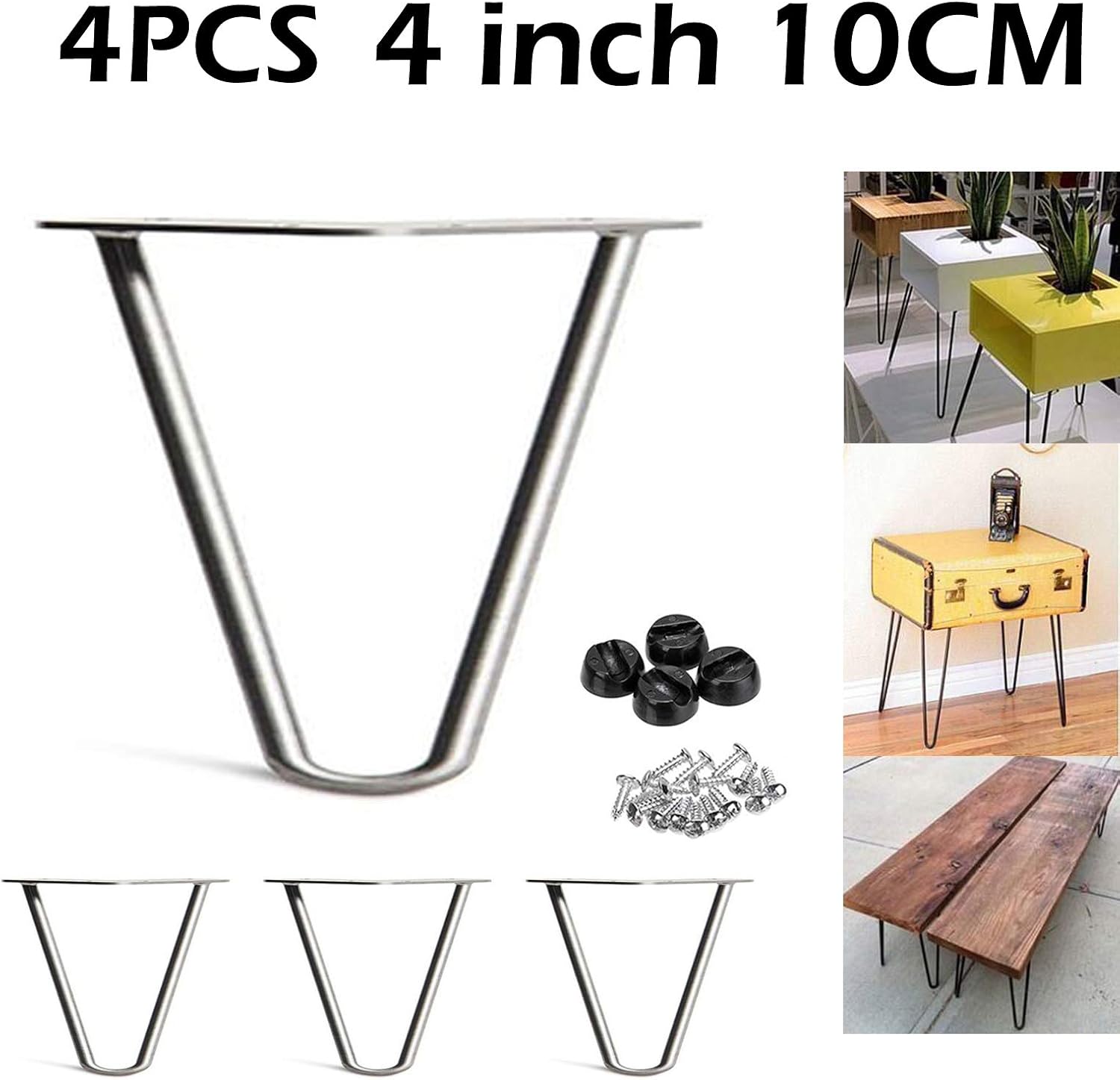 Furniture Legs 12 inch Metal Table Legs 30cm Hairpin Table Leg Black ...