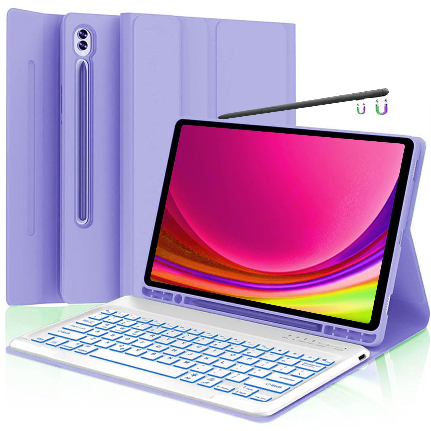 Keyboard Case for Samsung Galaxy Tab S10+ Plus/ S9 Plus/ S9 FE+/ S9+/S8 ...
