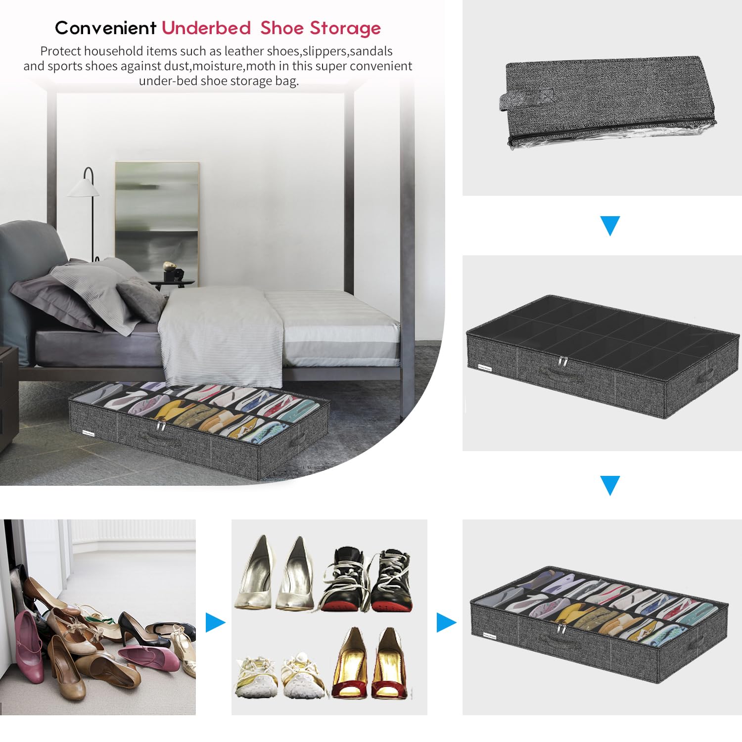 Mua Large Sturdy Thicken Shoe Storage Box, Clear Shoe Organizer for ...