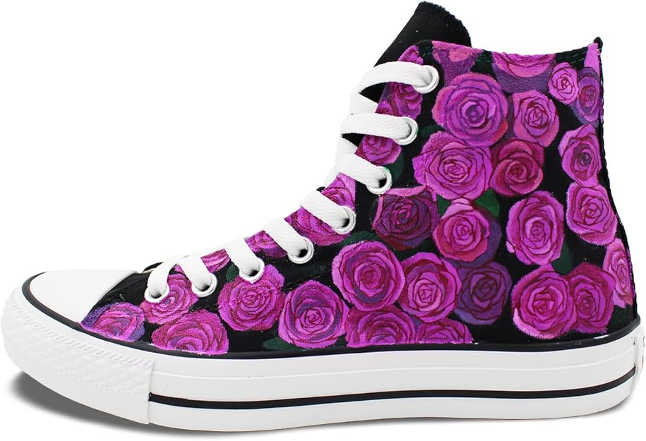 Amazon.com | Purple Roses Women's Converse Shoes Black Chuck Taylor ...